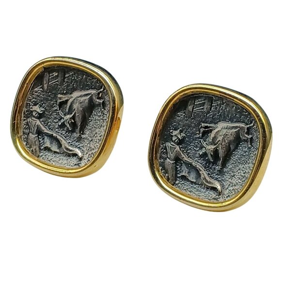Accessories | Vintage Bullfighting Matador Cufflinks Gold Tone Pewter ...